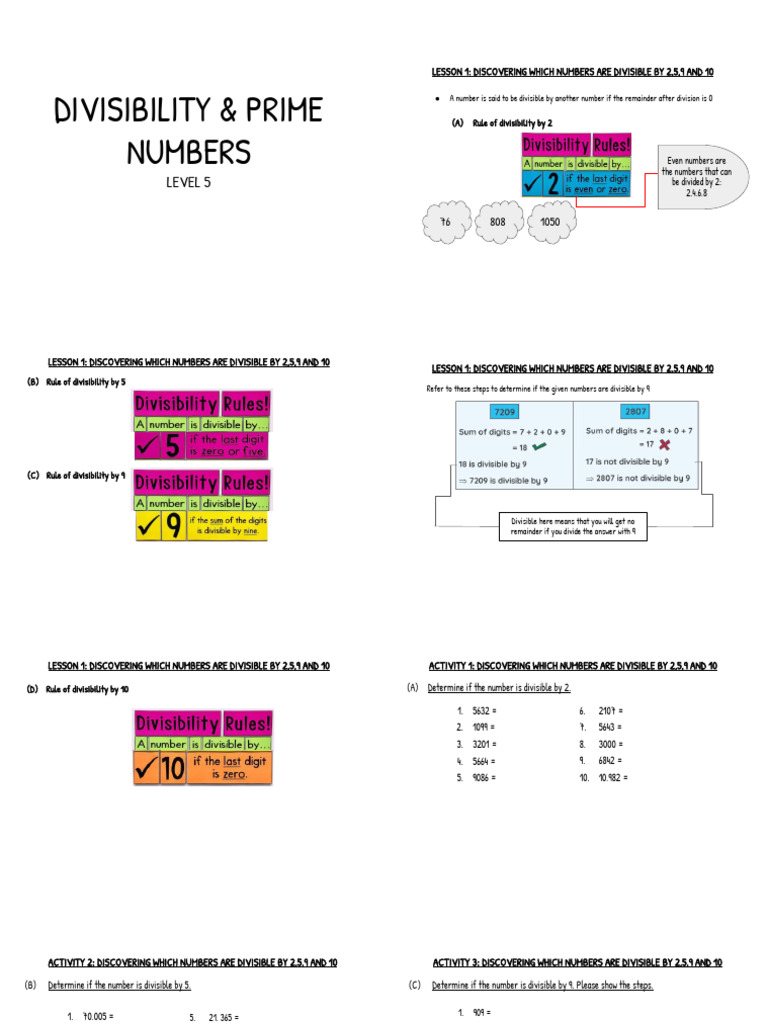 Level 5 - Divisibility and Prime Numbers | PDF