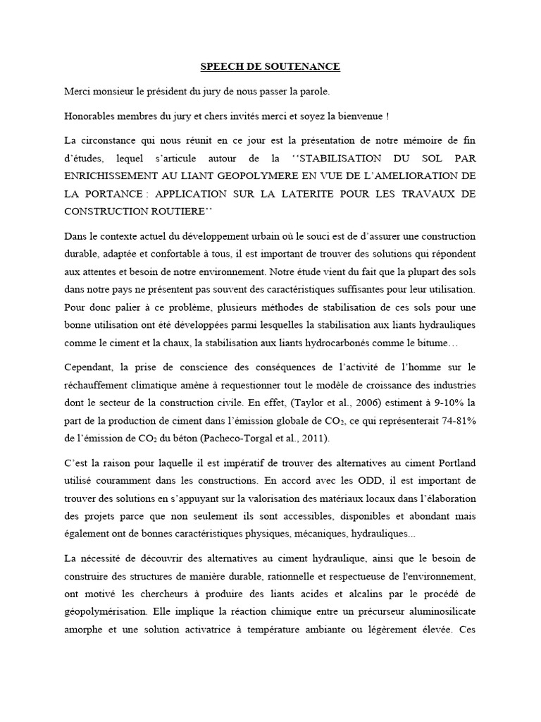 Speech de Soutenance | PDF