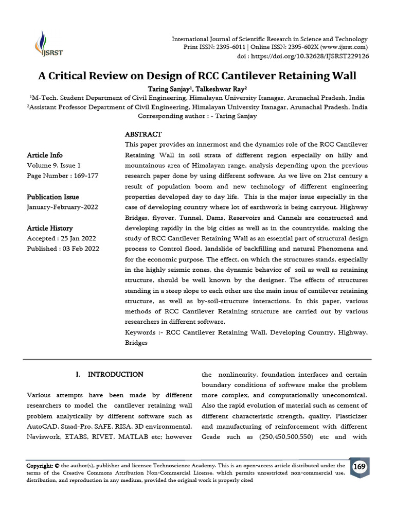 A Critical Review On Design of RCC Canti | PDF | Mathematical Optimization | Geotechnical ...