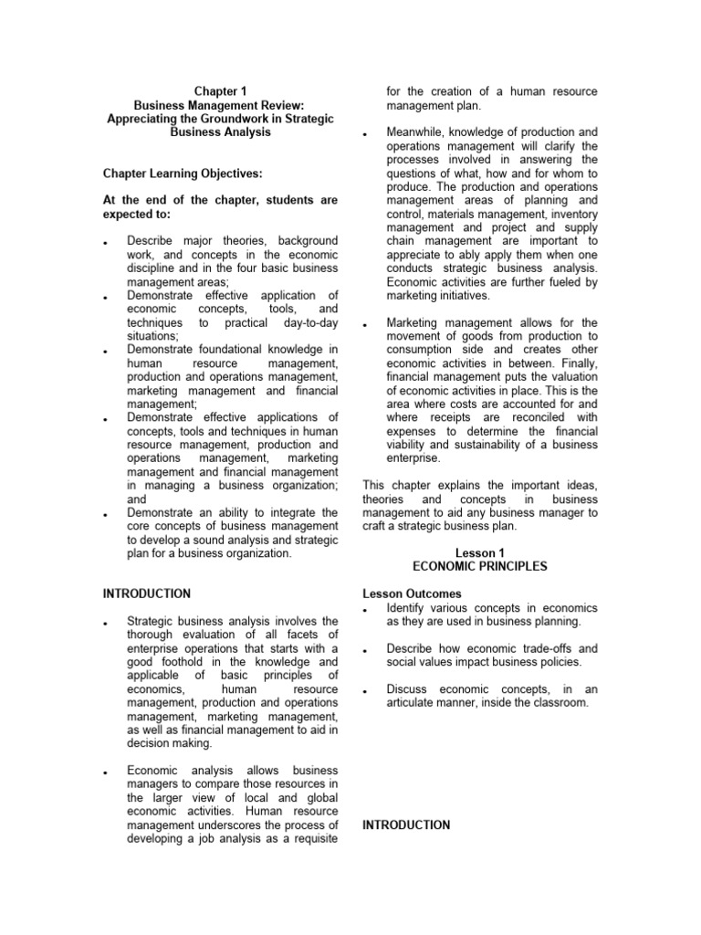 Strat Business Analysis - Module 1 | PDF