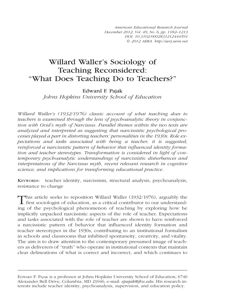 Pajak On Waller | PDF | Narcissism | Psychoanalysis