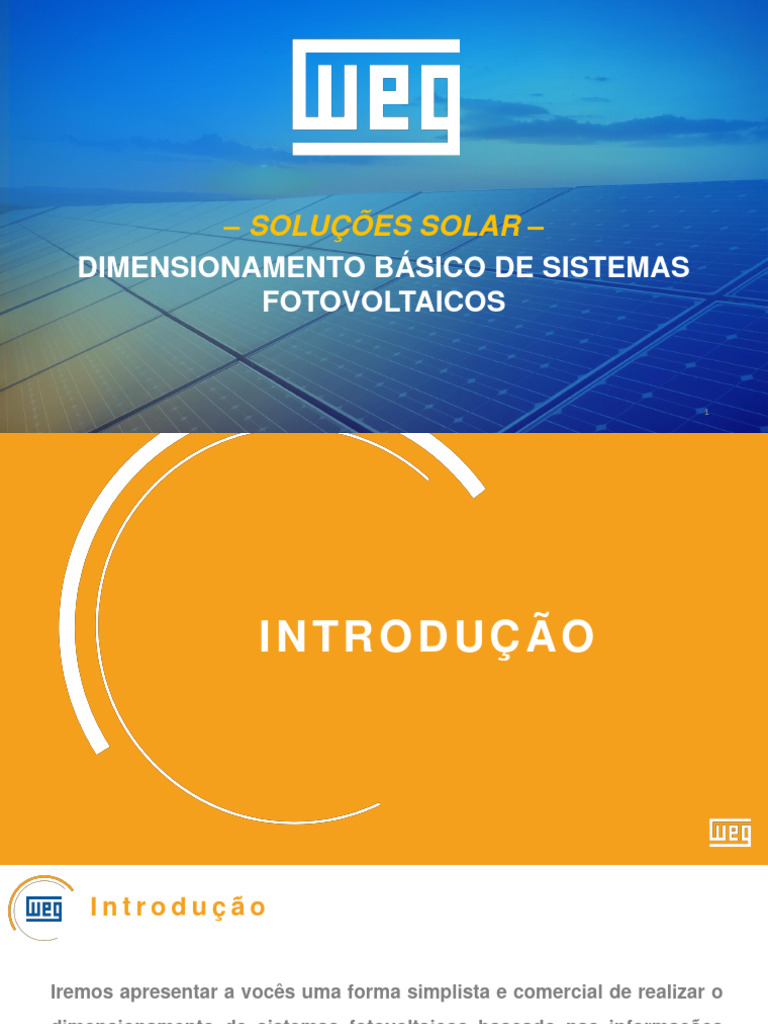 Exemplo - Weg - Dimensionamento Solar Básico | PDF