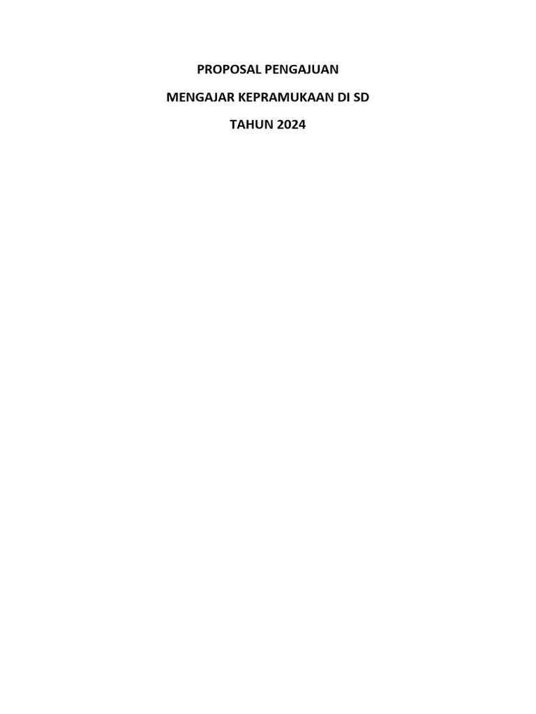 Proposal Pengajuan | PDF