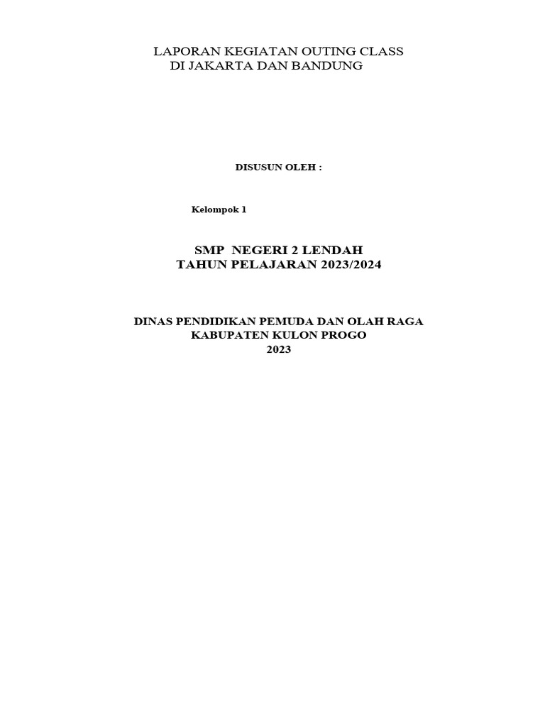 Laporan Kegiatan Outing Class | PDF
