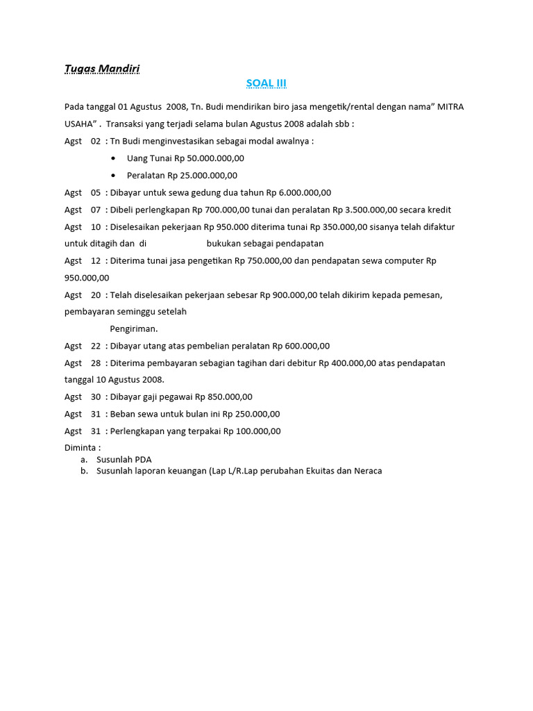 Tugas Mandiri (Take Home) | PDF