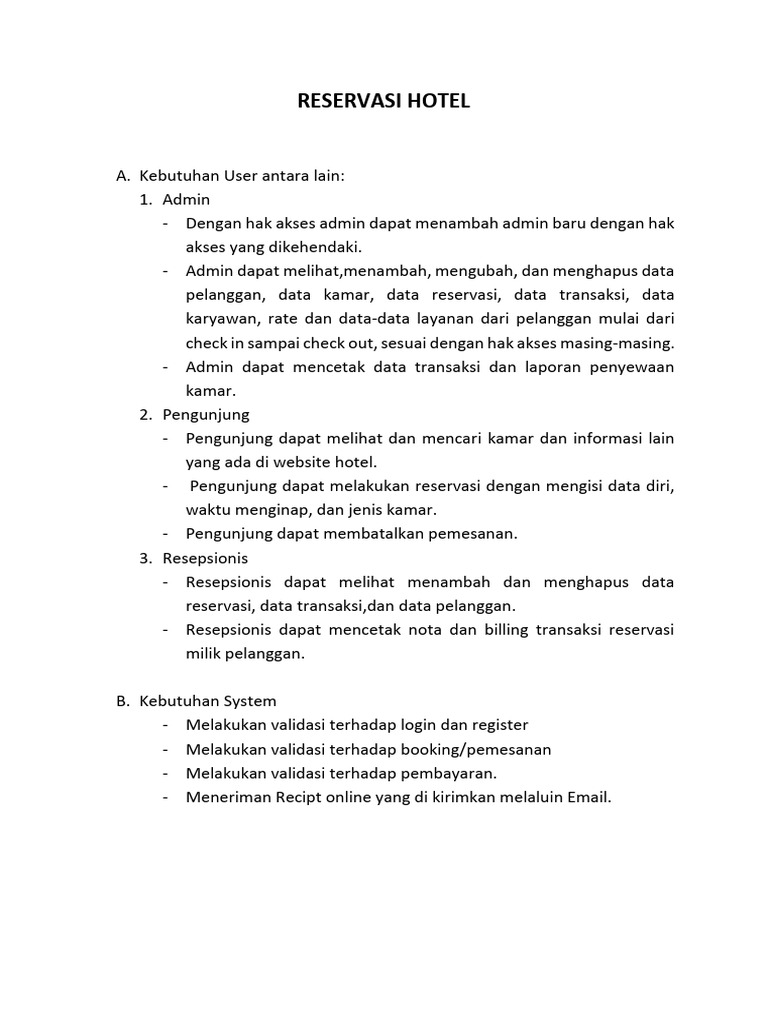 Reservasi Hotel Imk | PDF