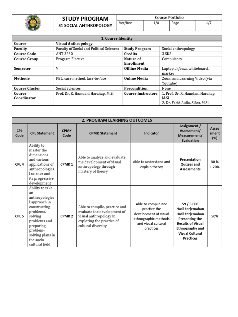 RPS Antropologi Visual | PDF