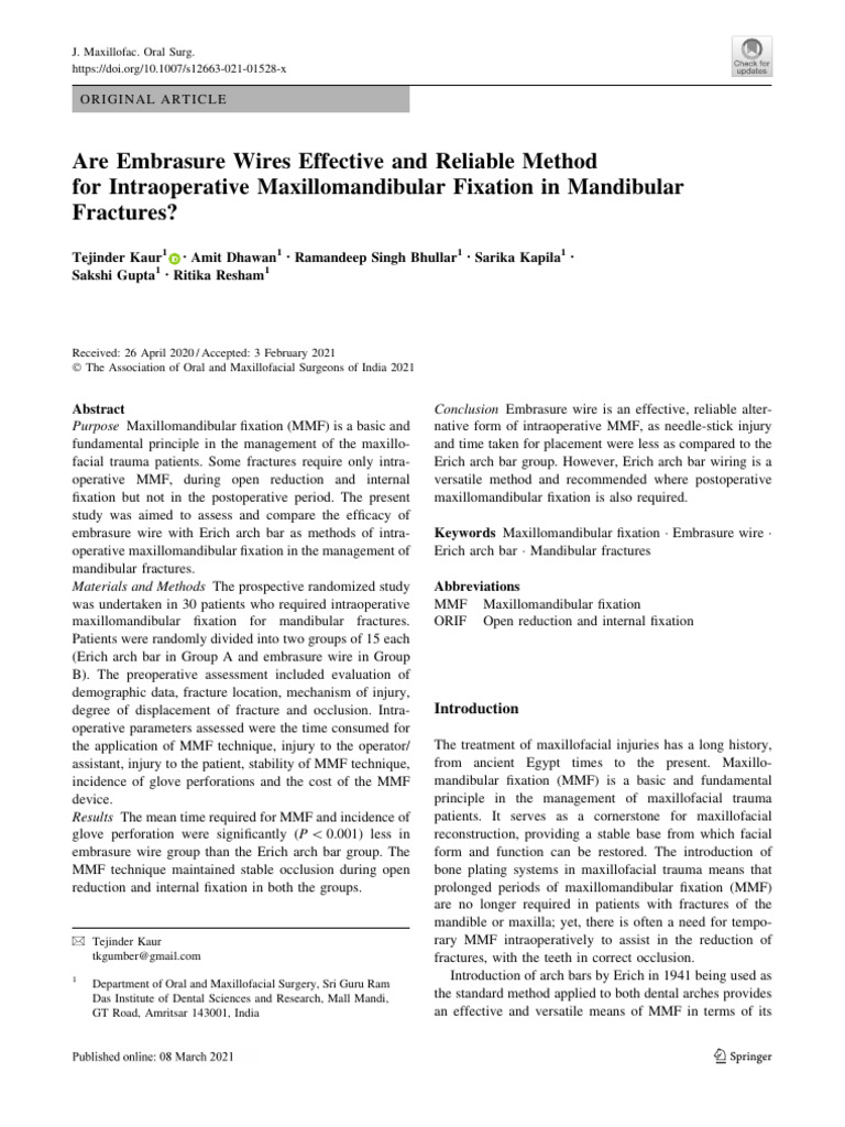 Embrassure Wire Vs Arch Bar 2022 | PDF | Wellness | Science & Mathematics