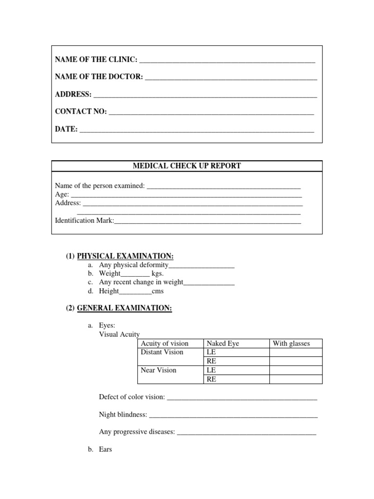 Comprehensive Medical Checkup Report | PDF