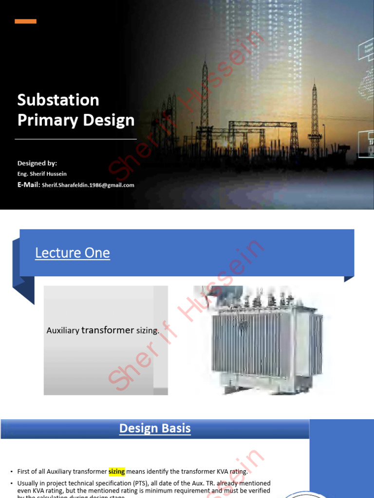 Lecture 1 Auxiliary Transformer Sizing | PDF | Transformer | Electrical ...
