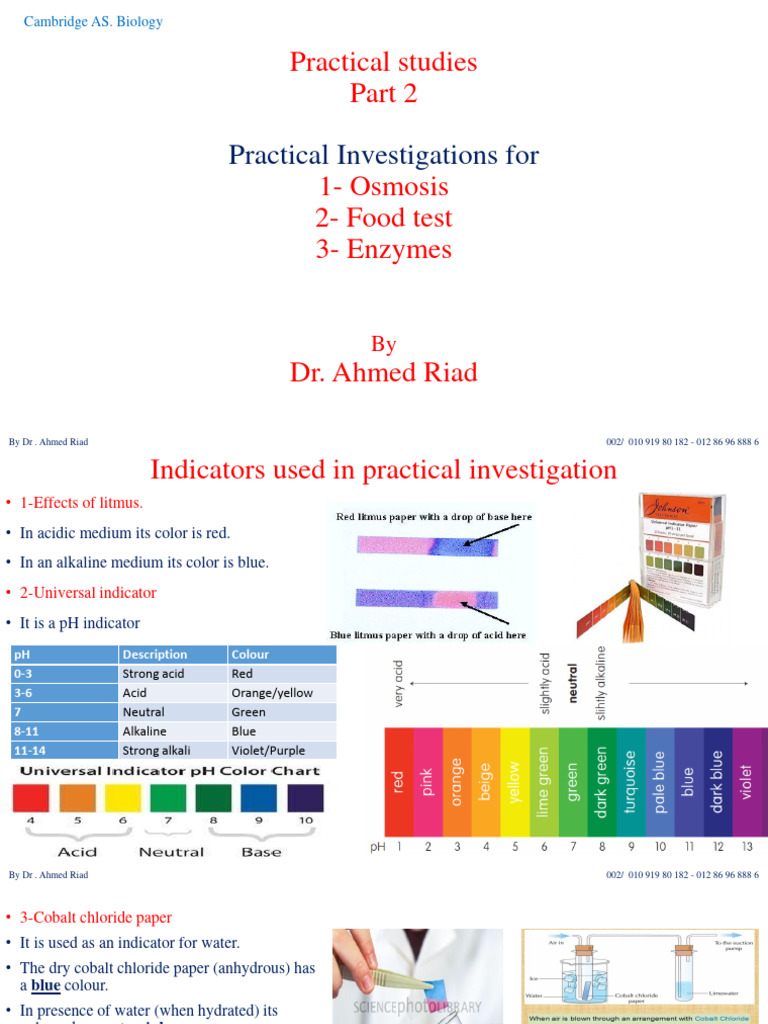 Cambridge As. Biology Practical 2 As Biology Dr. Ahmed Riad | PDF | Osmosis | Sucrose