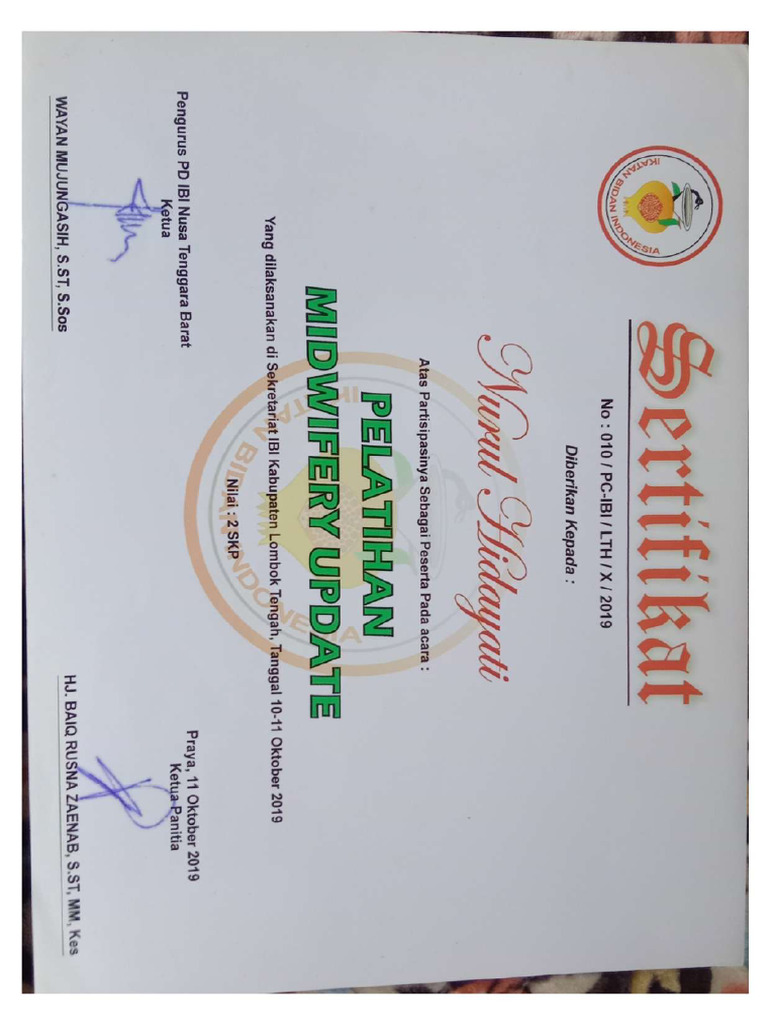 Sertifikat Pelatihan | PDF