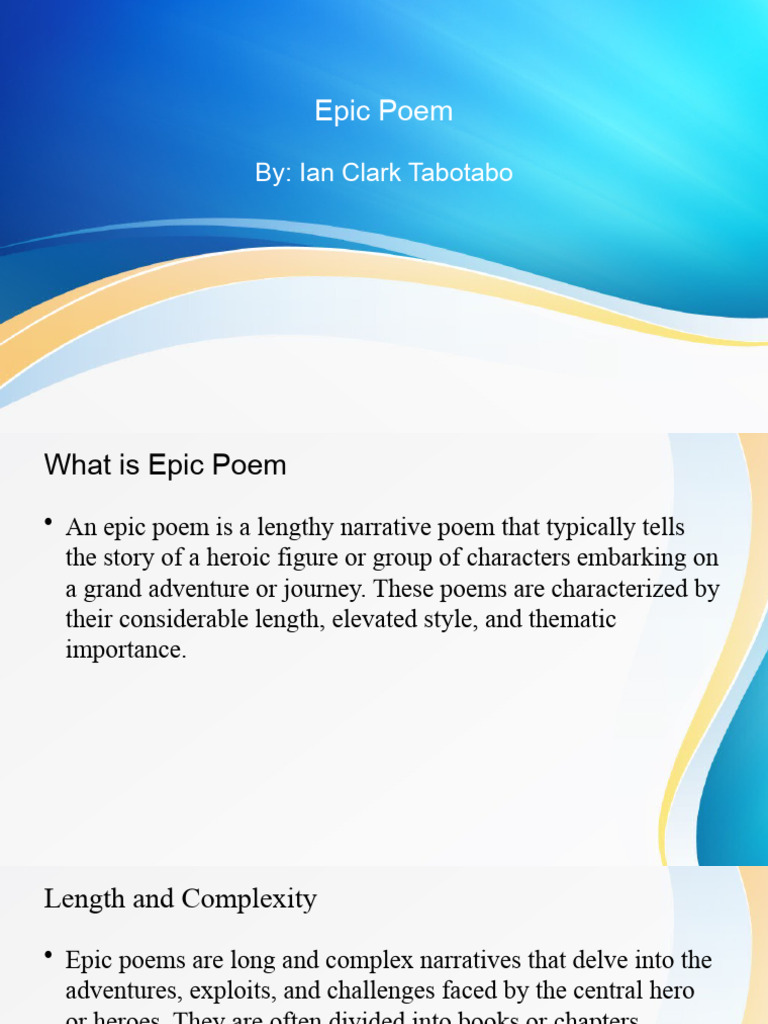 Epic Poem | PDF | Epic Poetry | Hero