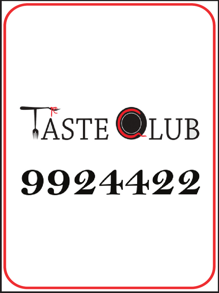 Taste Club Food Menu | PDF