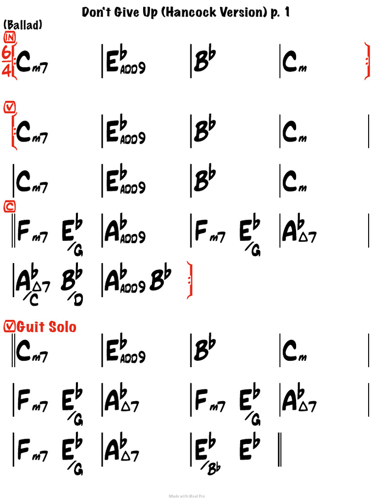 Don't Give Up (Hancock Version) | PDF