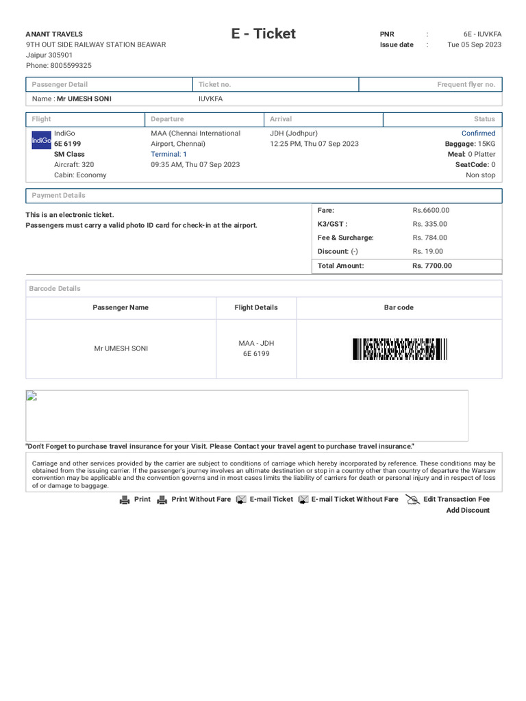 E Ticket | PDF