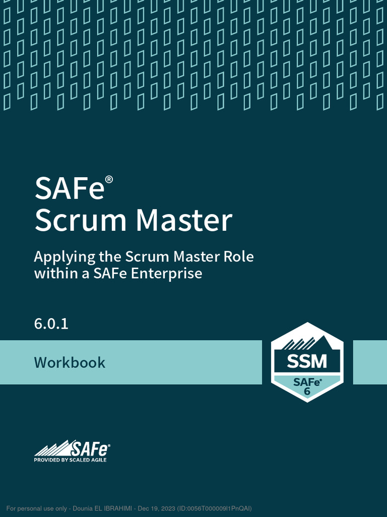 SAFe Scrum Master Workbook (6.0.1) | PDF | Agile Software Development | Scrum (Software Development)