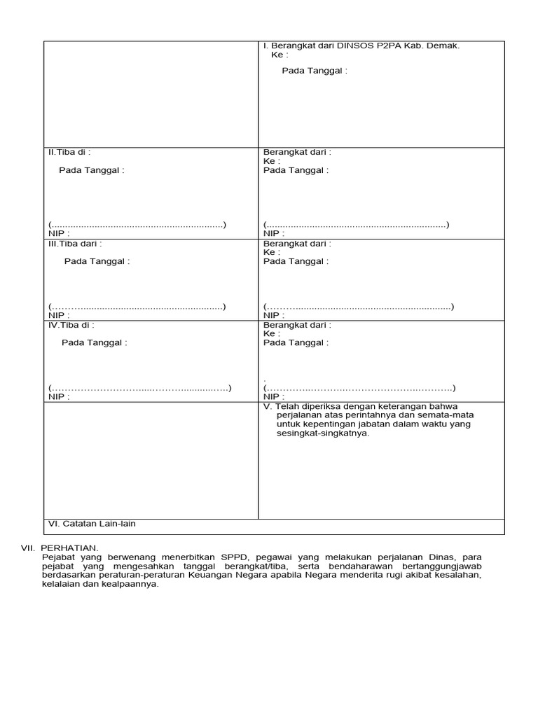 SPPD Kosong 2021 | PDF