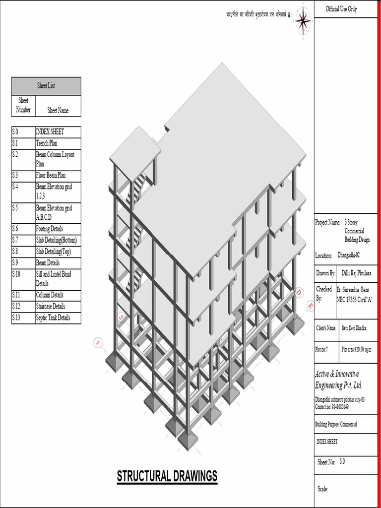 Batu khadka structure Drawings | PDF | Building Technology | Civil ...