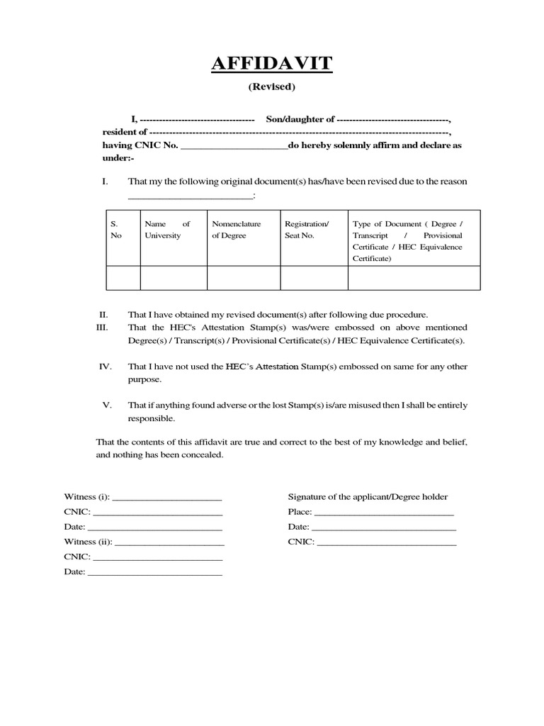 Revised Document Affidavit | PDF | Career & Growth | Finance & Money ...