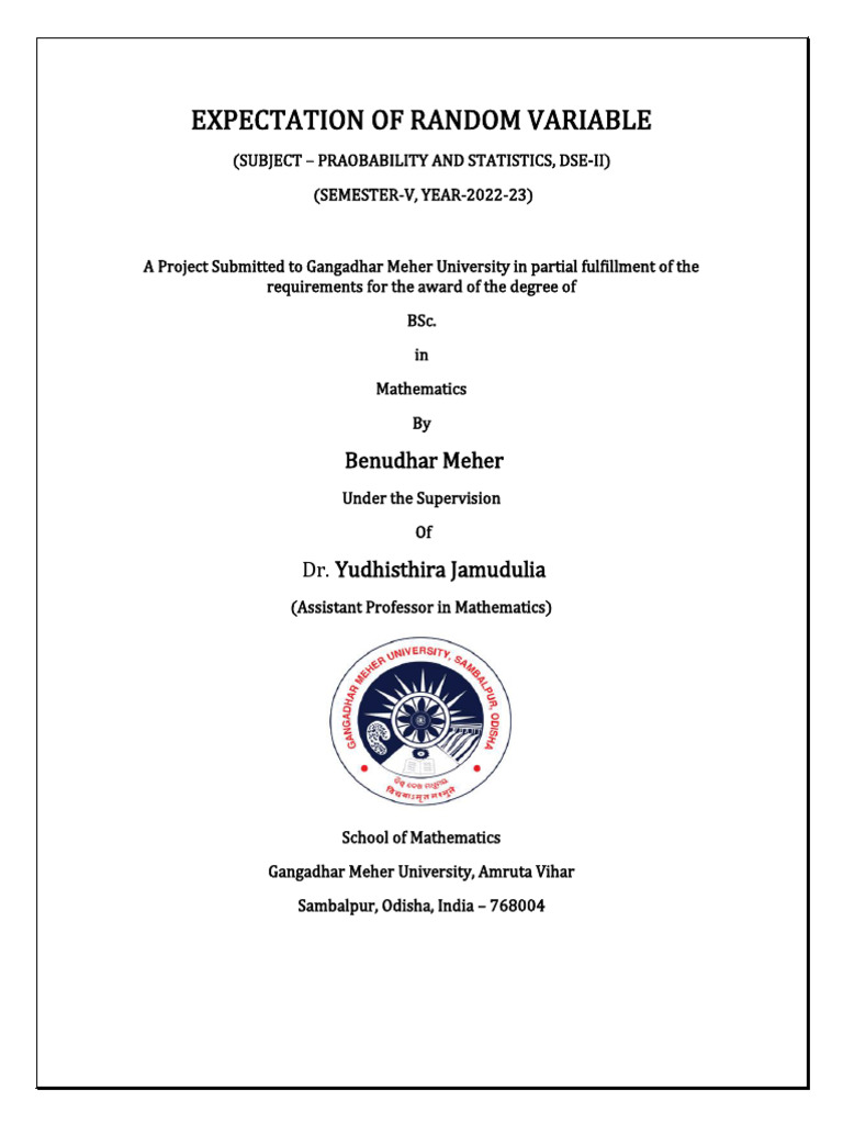 Expectation of Random Variable | PDF