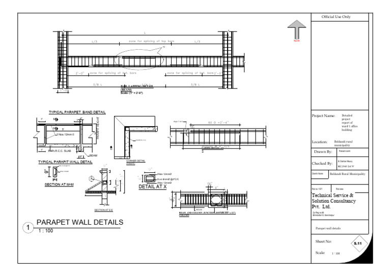 Parapet Wall Details 1: Typical Parapet Band Detail | PDF