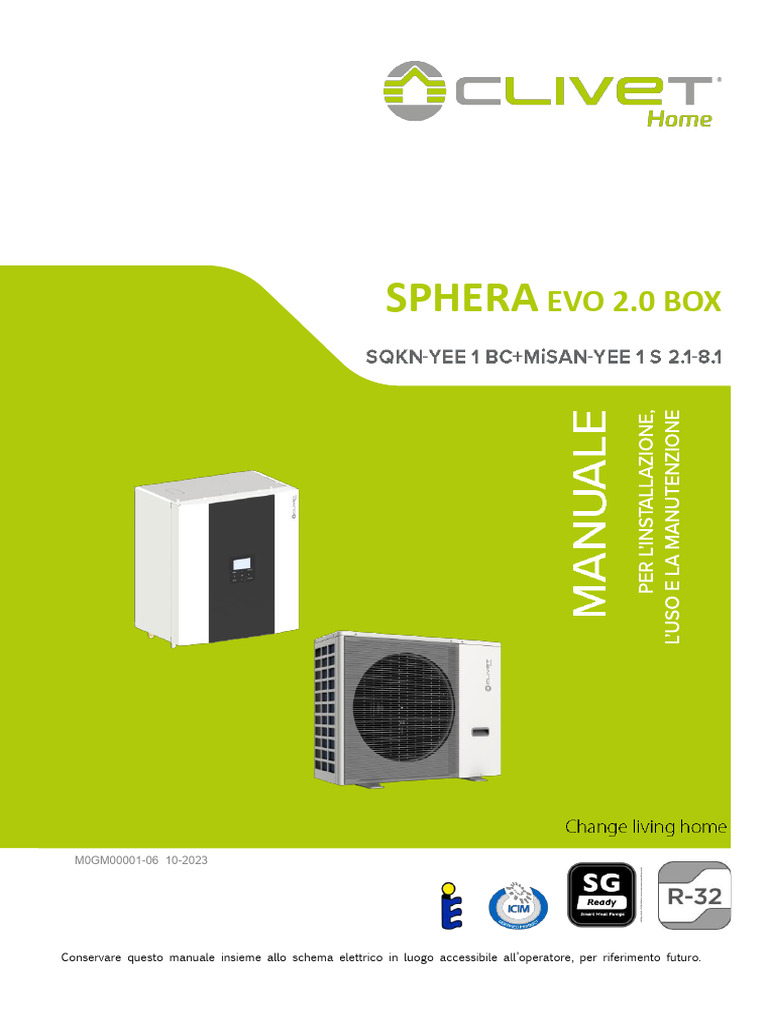 Manuale Uso e Installazione Clivet Sphera Evo 2.0 Box | PDF