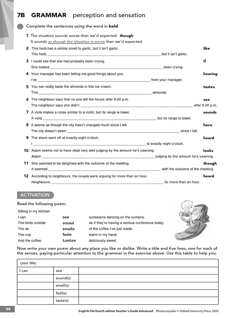 Grammar. 7B | PDF | Senses