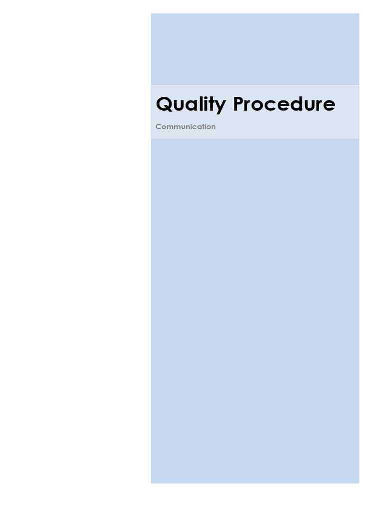 Communication-Procedure Sample | PDF | Employment | Communication