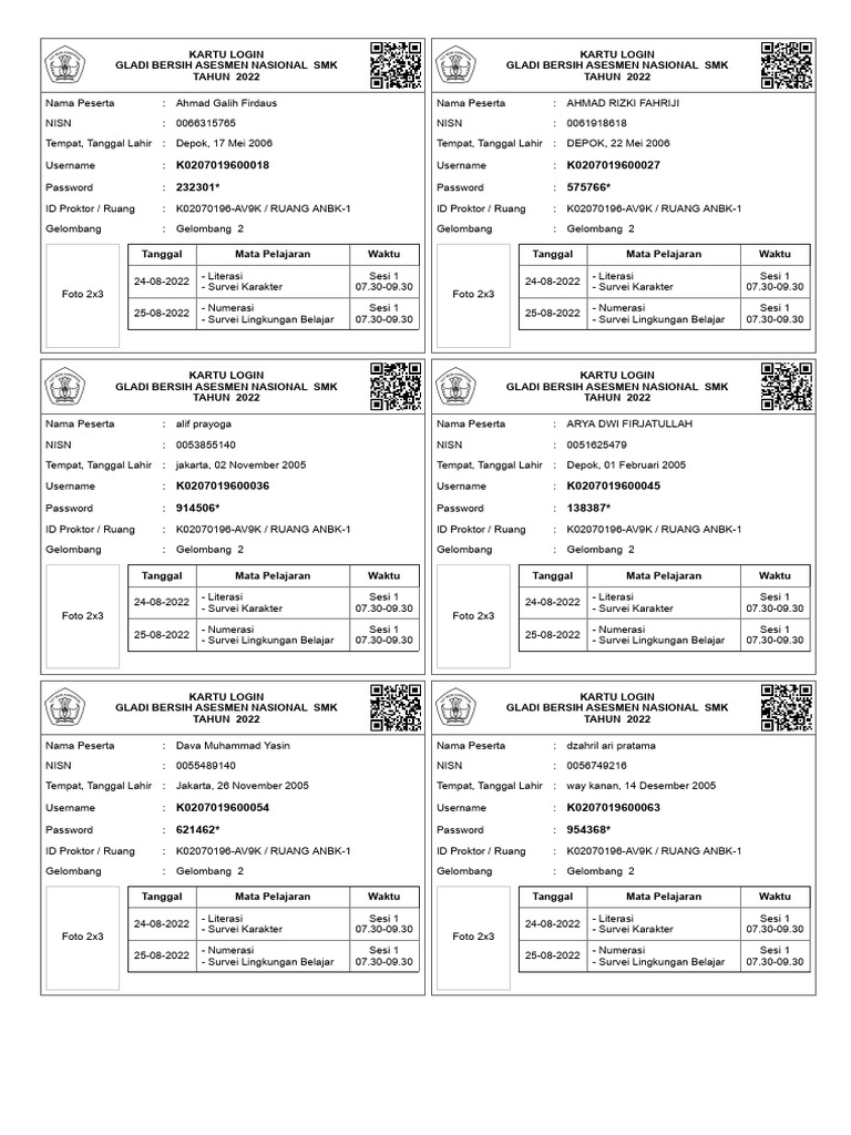 Asesmen Nasional - Tahun 2022 SMK BT | PDF