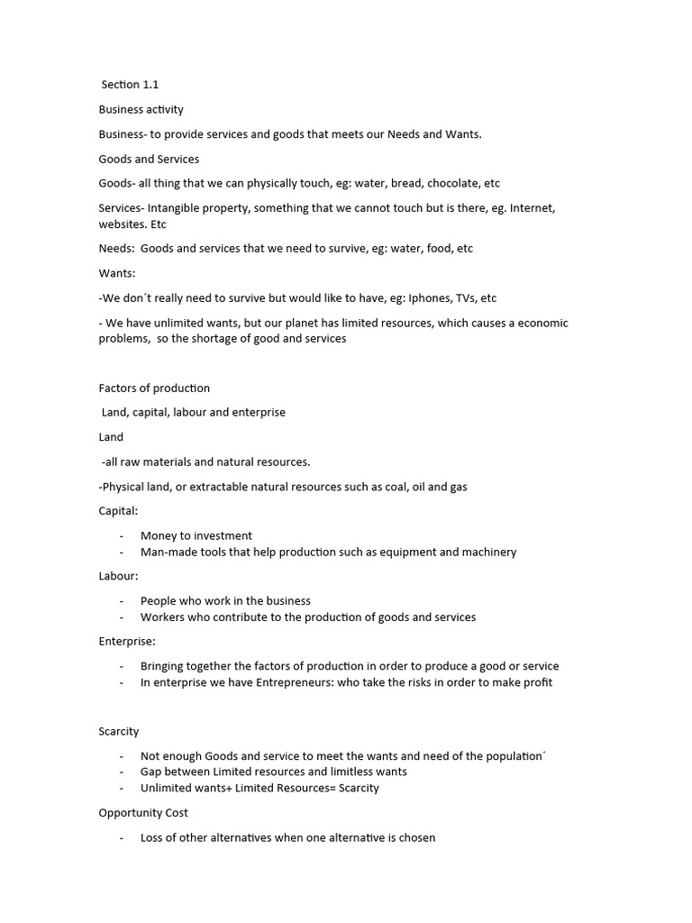 Section 1, Notes | PDF