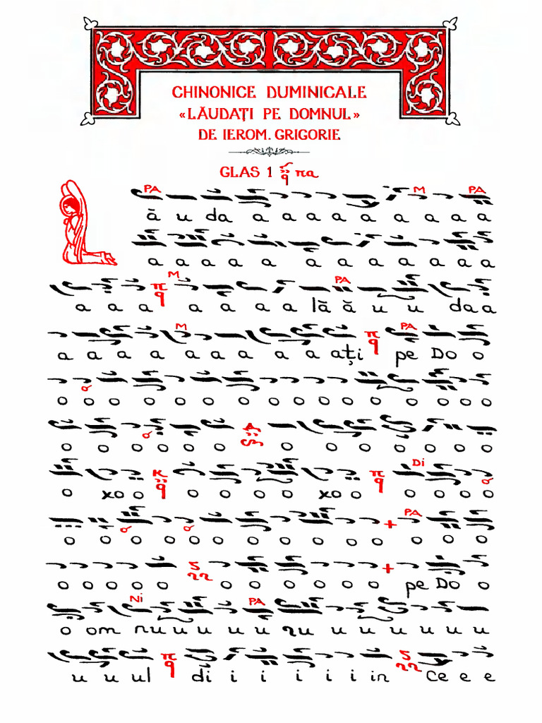 Laudati Pe Domnul Chinonic Duminical Glas I de Ierom. Grigorie | PDF