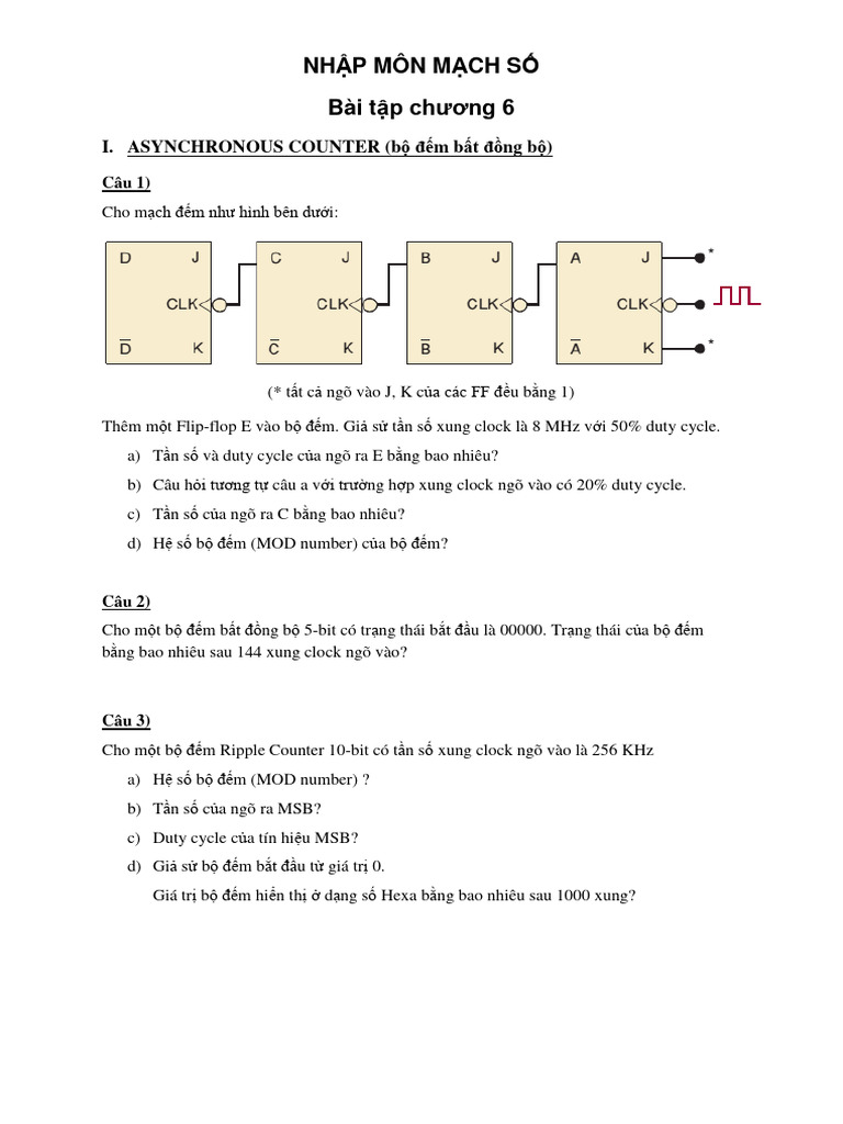 123doc Bai Tap Chuong 6 Nhap Mon Mach So Uit Co Dap An | PDF