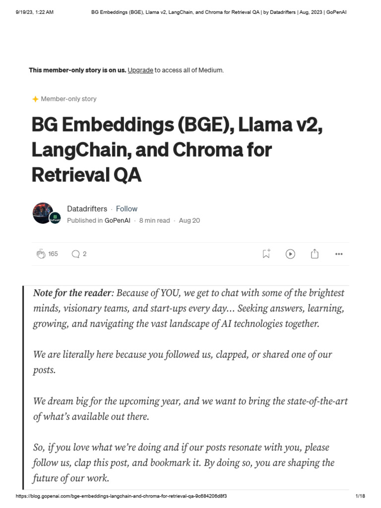 BG Embeddings (BGE), Llama v2, LangChain, and Chroma For Retrieval QA ...