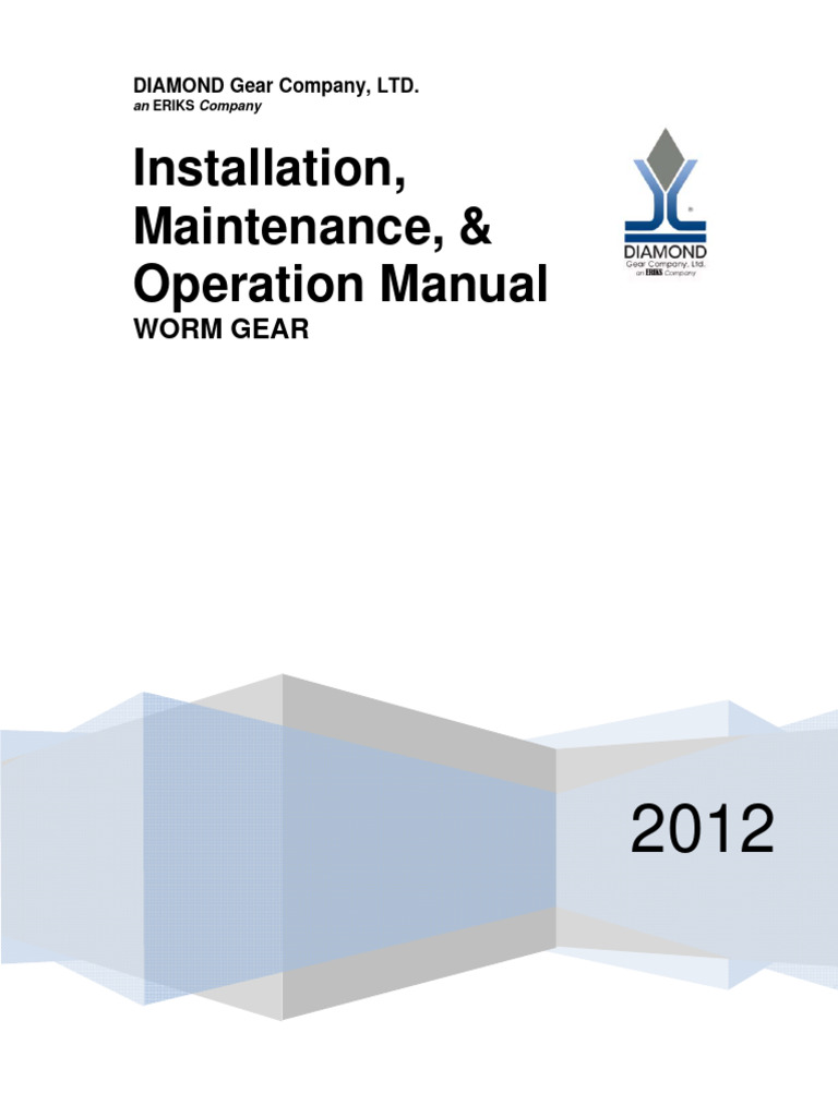 Diamond Worm Gear Om Manual | PDF