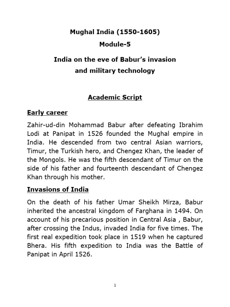 909013759module 5 India On The Eve of Babur Invasion | PDF