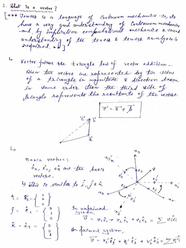 Basics of Tensors Makaut Engineering Mechanics | PDF