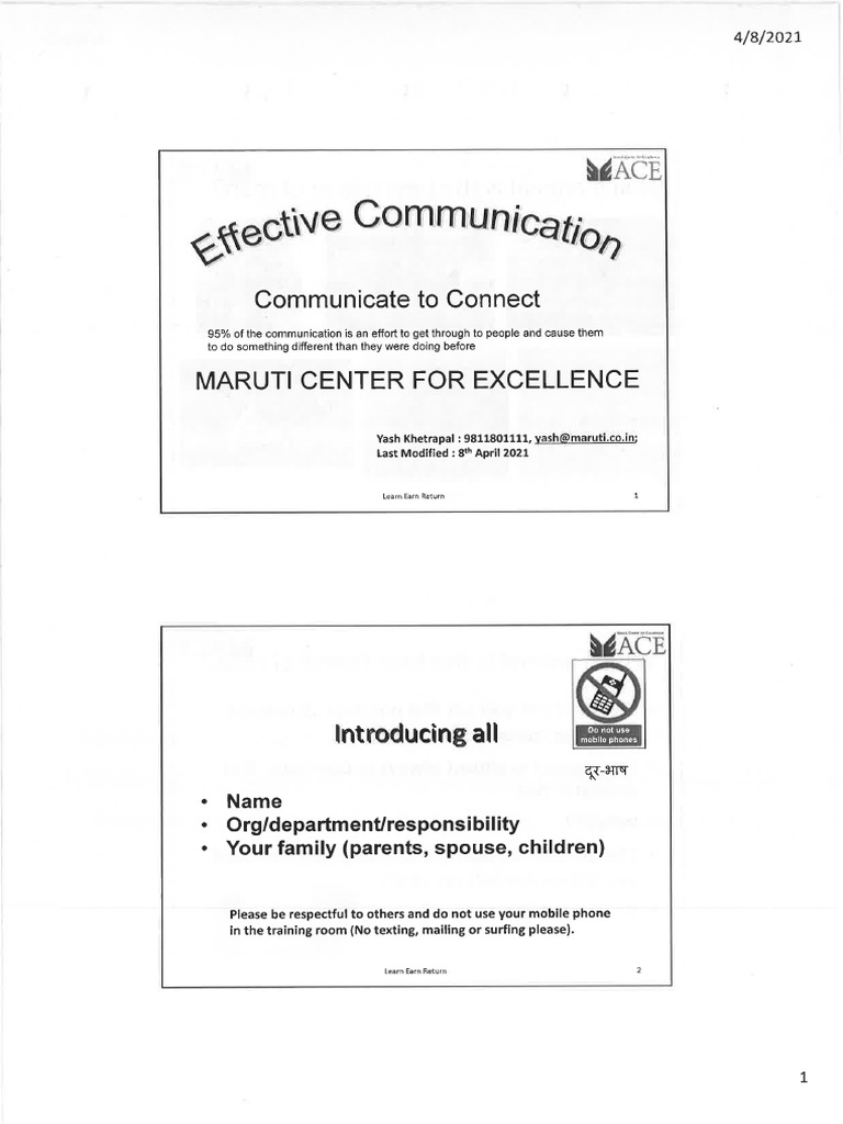Communication Skills (9th Apr, 21) | PDF