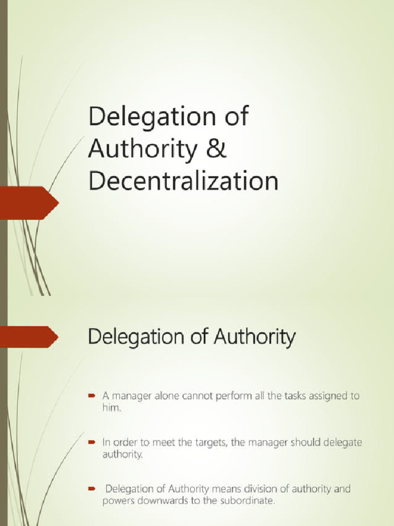 Delegation of Authority and Decentralization Management-2 | PDF