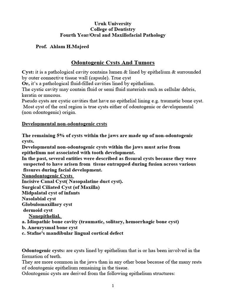 Lec1 Odontogenic | PDF