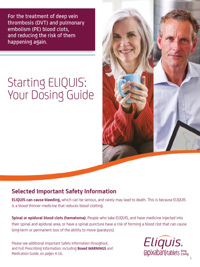432us15br01000-03-01 Eliquis Vte Dosing Guide | PDF | Thrombosis | Bleeding