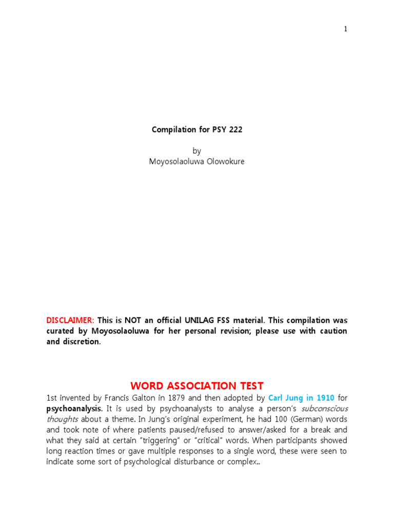 PSY 222: Experiments in Memory and Emotion | PDF