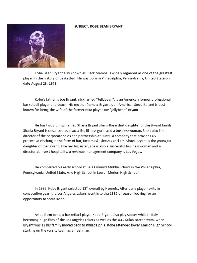 248 | PDF | Kobe Bryant | National Basketball Association Teams