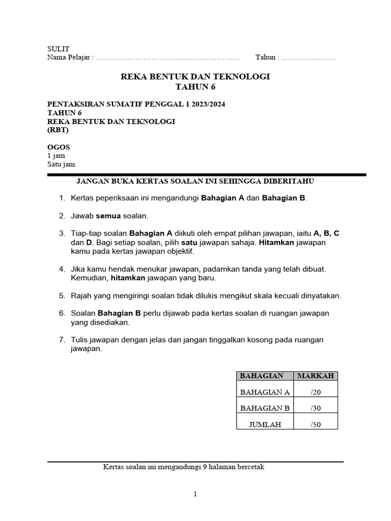 RBT THN 6 Upsa 2023 | PDF