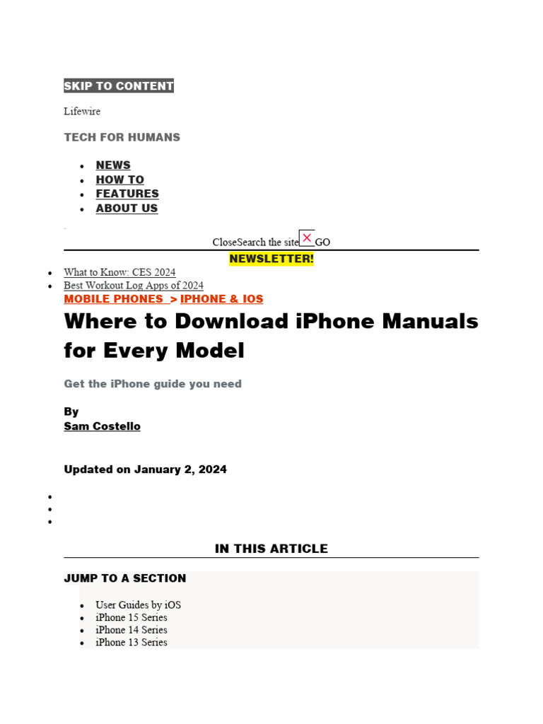 Download iPhone Manuals by Model | PDF | I Phone | Ios