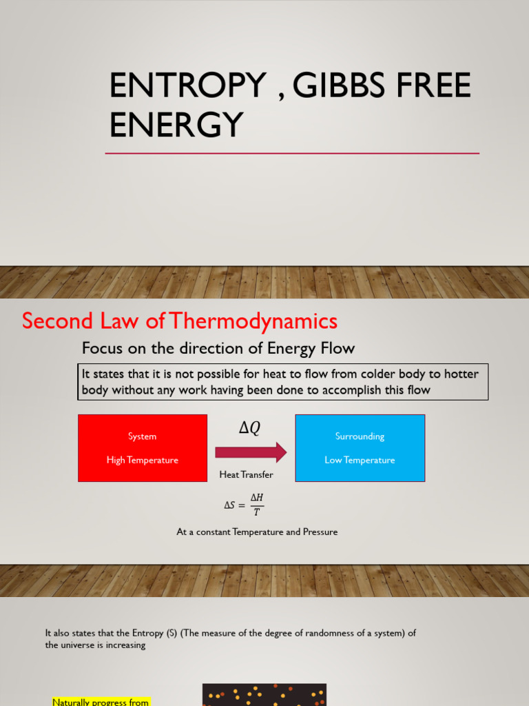 Chapter 1. Second Law of Thermo - Entropy Gibbs Free Energy | PDF ...