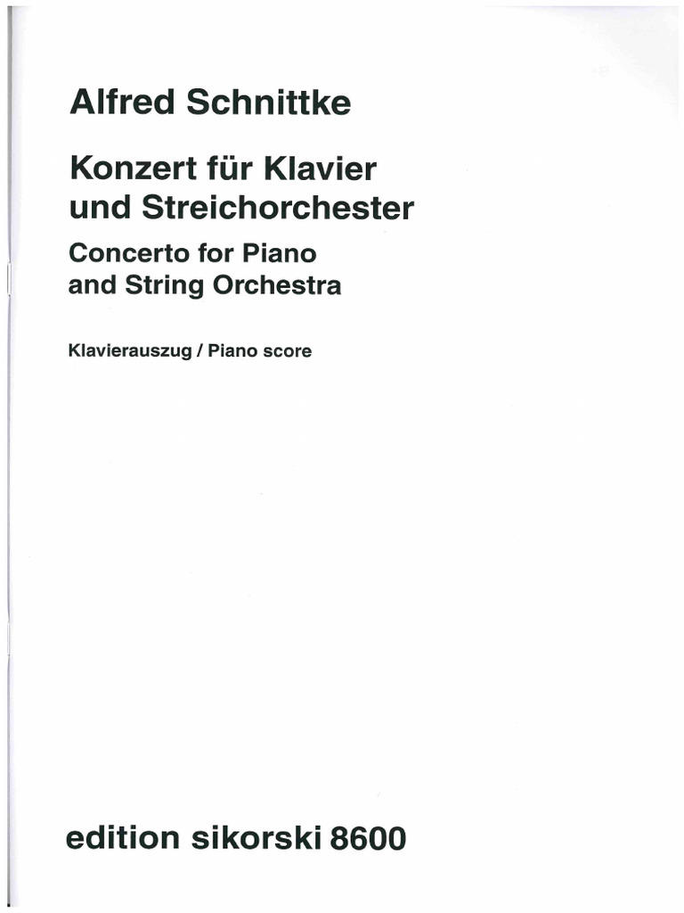 Schnittke Concerto For Piano and Strings | PDF