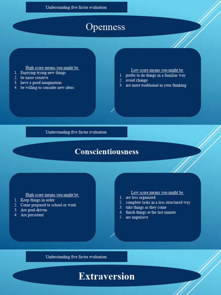Understanding Five Fcators and Their Scores | PDF | Extraversion And Introversion | Human ...