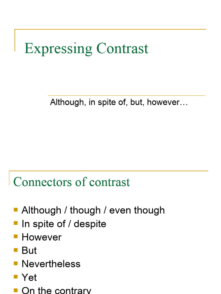Examples of Contrast Sentences | PDF | Grammar | Syntax