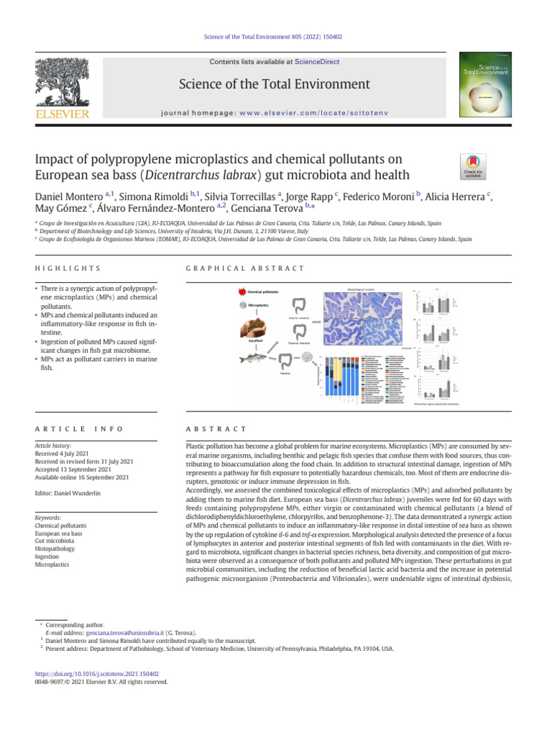Impact of Polypropylene Microplastics and Chemical Pollutants On | PDF